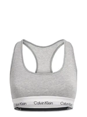 Calvin Klein Cotton-blend Icon Unlined Bralette - Grey