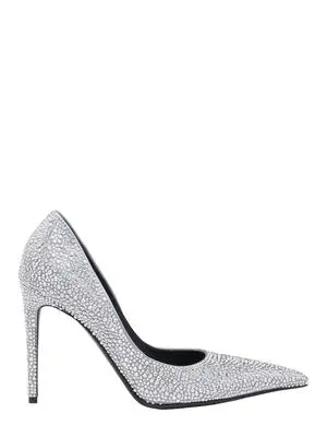Alexander McQueen Crystal-embellished Skull Pumps 105 - Silver