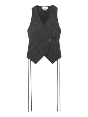 Alexander McQueen Wool Pinstripe Corset Waistcoat - Grey