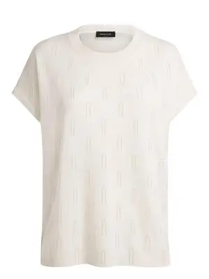 Fabiana Filippi Wool-silk-cashmere Embellished T-shirt - White