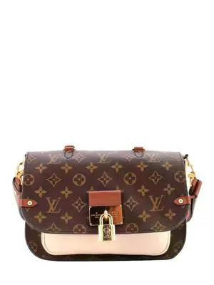 LOUIS VUITTON Vaugirard Handbag Monogram Canvas With Leather Satchel Neutrals