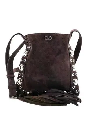 Valentino Garavani Nellcote Shoulder Bag Studded Leather Small Crossbody Bag - Brown