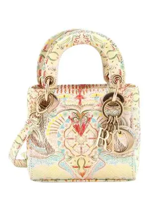 Dior Lady Embroidered Calfskin Mini Satchel - Multicolour