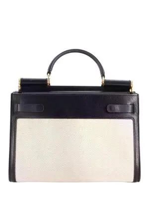 Dolce & Gabbana Sicily 62 Bag Leather Medium Satchel - Black
