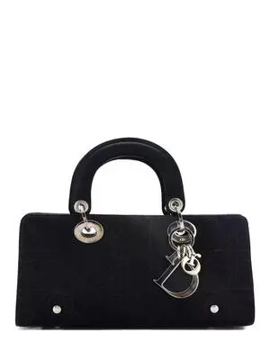 Dior Lady Bag Cannage Quilt Lambskin East West Tote Bag - Black