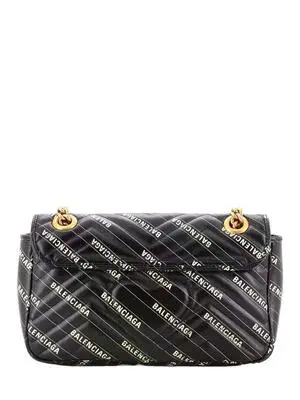 Gucci X Balenciaga The Hacker Project Gg Marmont Flap Bag - Black