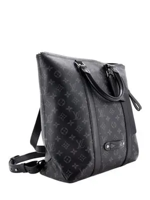 LOUIS VUITTON Louis Vuitton Monogram Eclipse Canvas Tote Backpack Black