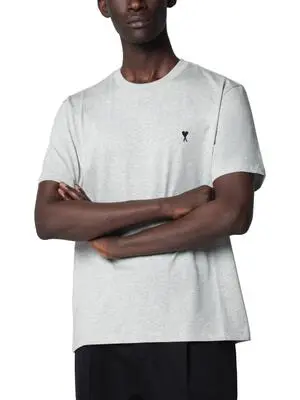 AMI Paris T-shirt De Coeur In Cotton - Grey
