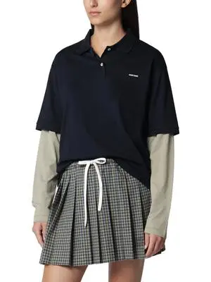 Miu Miu Long Sleeve Layered Polo Shirt - Blue