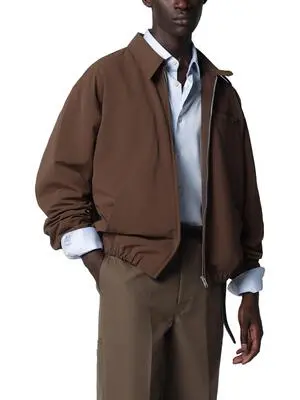 Prada Blouson In Tobacco Technical Fabric - Brown
