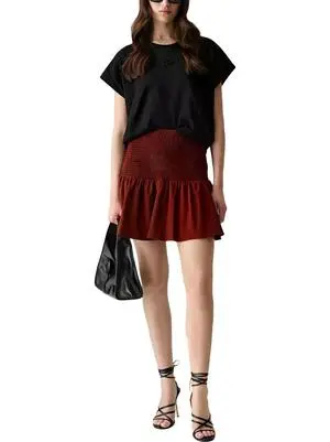 MORGAN Ruffled Mini Skirt - Red