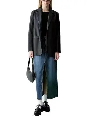 LEVI'S Front-slit Denim Maxi Skirt - Blue