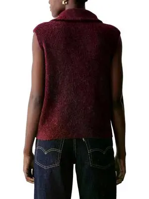 MOS MOSH Sleeveless Quarter-zip Sweater - Red