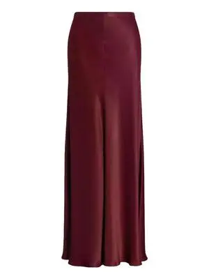 Alberta Ferretti Satin-finish Maxi Skirt - Red