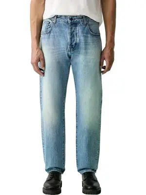 Armani Exchange Faded Straight-leg Jeans - Blue