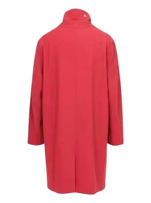 Isaia Buckle-collar Flap-pocket Coat - Red