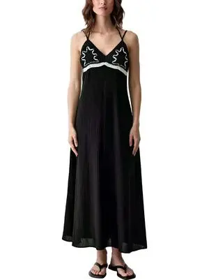 PEDRO DEL HIERRO Crochet-knit Halterneck Beach Midi Dress - Black