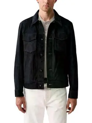 Rag & Bone Rb Suede Flap-pocket Jacket - Black