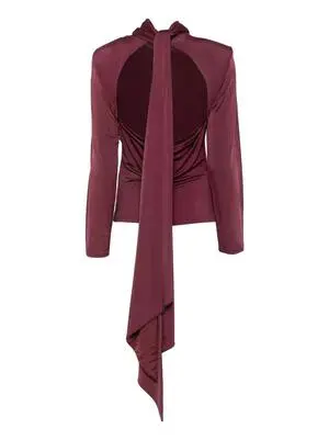 ROTATE BY BIRGER CHRISTENSEN Long-sleeve Scarf Top - Red