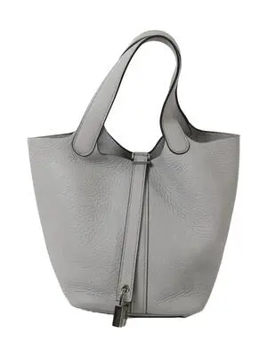 Hermès 18 Picotin Lock Leather Tote Bag - Grey