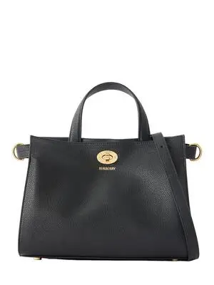 Burberry Cotswolds Mini Checked Canvas-trimmed Leather Tote - Black