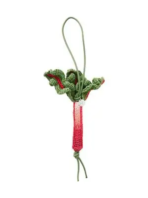 JW Anderson Rhubarb Leather-trimmed Crocheted Cotton Charm - Multi