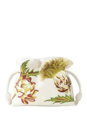 Loewe Paula Ibiza Flamenco Intarsio Mini Embroidered Leather Clutch - Multi