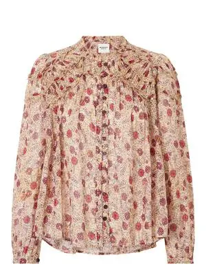 MARANT ETOILE Christa Ruffled Floral Cotton Blouse - Multi