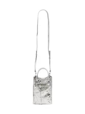 Balenciaga Mini Le City Leather Tote Bag - Silver