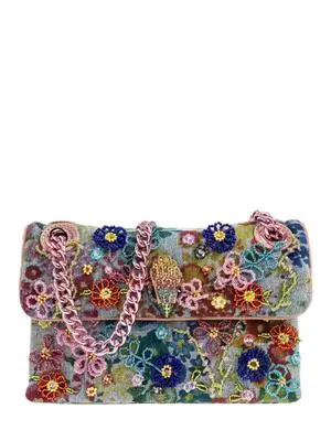 KURT GEIGER Kurt Geiger London Mini Kensington Bead-Embellished Floral-Print Shoulder Bag