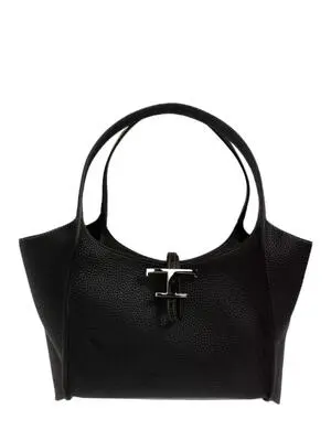 TOD'S Small T Timeless Leather Tote Bag - Black