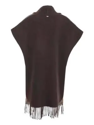 Herno Fringed-hem Cape - Brown