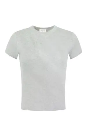 Saint Laurent Marl Effect Crew Neck T-shirt - Grey