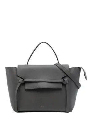 Celine 2014-2026 Mini Grained Calfskin Belt Bag Satchel - Grey