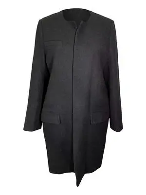 ISABEL MARANT VINTAGE Collarless Wool Coat - Black