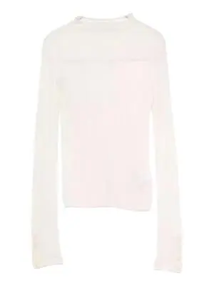 Patrizia Pepe Ribbed Funnel-neck Knit - Neutrals
