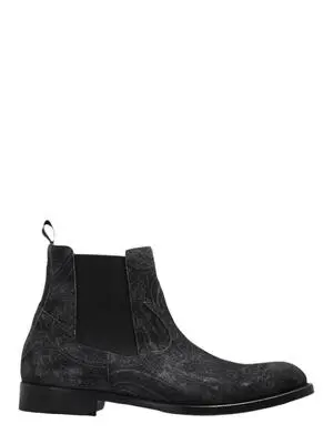 Etro Paisley-print Suede Chelsea Boots - Grey