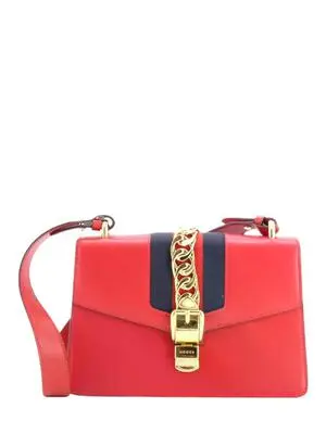 Gucci Sylvie Leather Small Shoulder Bag - Red