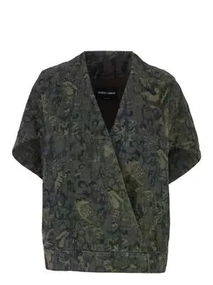 Giorgio Armani Embroidered Cotton Jacket - Grey