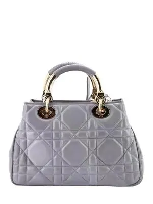 Dior Lady 95.22 Bag Cannage Embossed Leather Small Crossbody Bag - Grey