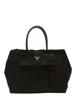 Prada 2000-2013 Tessuto Fiocco Bow Tote Bag - Black