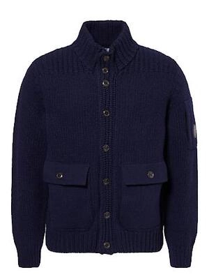 C.P. COMPANY Lens Button-up Wool Knit Cardigan - Total Eclipse