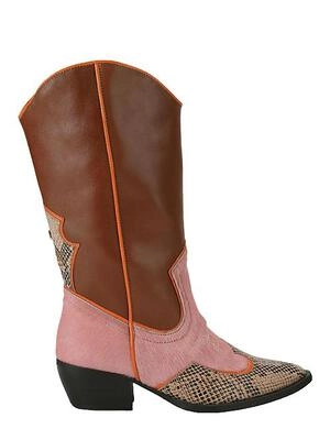 Kurt Geiger Scatter Leather And Suede Western Boots - Mult/other