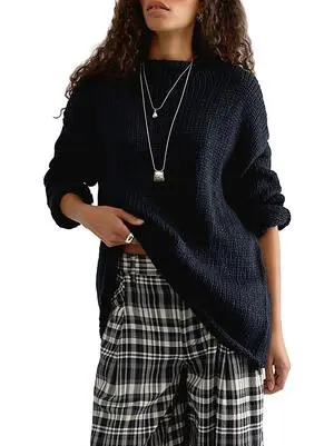 Free People Free People Opal Rollneck Knit Tunic Black