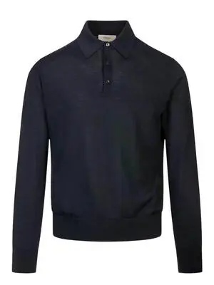 Agnona Long-sleeve Polo Shirt - Blue