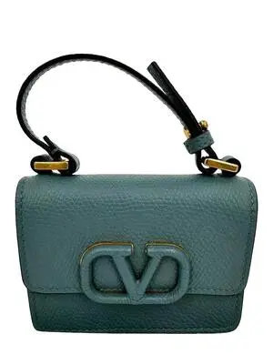 Valentino Garavani Vlogo Chain Leather Pouch - Blue