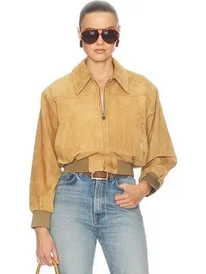 HELSA The Suede Zip Bomber In . Also - Brown
