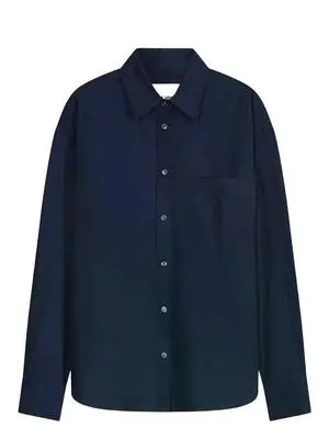 Closed Chest-pocket Button-up Shirt - Blue