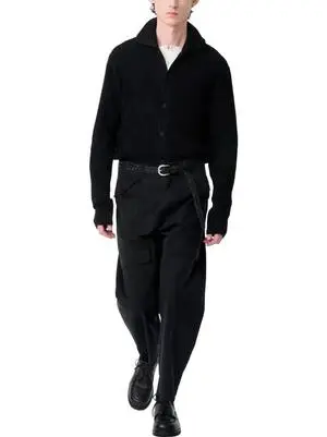 Studio Nicholson Oran Ribbed Cardigan - Black