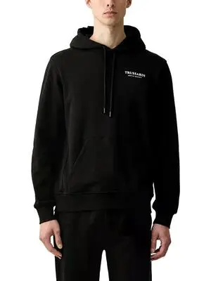 TRUSSARDI Logo-print Drawstring Hoodie - Black